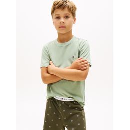 T-Shirt "2 PK SS TEE mit Stickerei und Rundhals im 2er-Pack", Jungen, Gr. 164/170, army gr&uuml;n, minty grau, Jersey, Obermaterial: 100% Baumwolle, Tommy Hilfiger Underwear, normal h&uuml;ftbedeckend, Rundhals, eingesetzt abgesteppt, Shirts T-Shirt, unifarben, casual, regular fit, Baumwolle, Rundhals