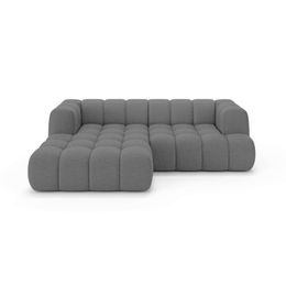 Ecksofa HOMSY BY ANA JOHNSON "XL BOUBELLE L-Form extra tief, Design-Sofa, Bubble-Optik, Breite 247cm", dunkelgrau, B:247cm H:75cm T:191cm, 100% Polyester, Sofas, Ecksofa, hoher Sitzkomfort dank Wellenunterfederung, modern, mit Steppung