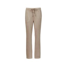 2-in-1-Hose GOLDNER "Kurzgr&ouml;&szlig;e Freizeithose SARA, Veloursleder-Optik", Damen, Gr. 24, K-Gr, beige (kitt), Obermaterial: 90% Polyester PES. 10% Elasthan EL., Hosen 2-in-1-Hose