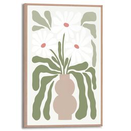 Poster Reinders "Abstract Flowers", gr&uuml;n (farbe bild(er): gr&uuml;n), B:20cm H:30cm T:1,6cm, Bilder, Poster, Wohnzimmer - Blumen - Vase - Gr&uuml;n - MDF - Blumen und Pflanzen