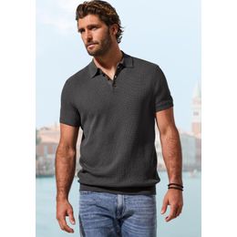 Poloshirt John Devin "- Strick Poloshirt, Regular fit", Herren, Gr. L, anthrazit, Strick, Obermaterial: 100% Baumwolle, regular fit normal, Rundhals, Rippstrickb&uuml;ndchen, Shirts Poloshirt, mit Polokragen und kleiner Knopfleiste