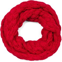 Strickschal styleBREAKER "Strick Loop mit Bubblemuster", Damen, rot, Modisch, Modet&uuml;cher Strickschal