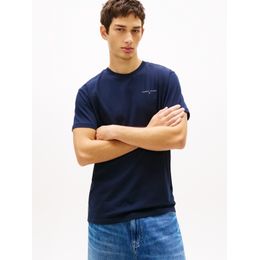 T-Shirt Tommy Jeans "TJM SLIM FIT LINEAR 2PACK", Damen, Gr. M, blau twilight, schwarz night navy, Single Jersey, Obermaterial: 100% Baumwolle, slim fit, Rundhals, Shirts T-Shirt, Rundhals, Jersey