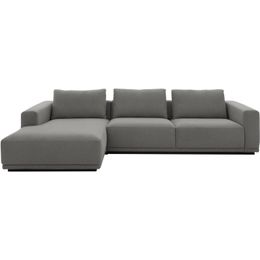 Ecksofa Musterring "JustB PM200, mit Holzrahmen in schwarz", anthrazit, B:316cm H:78cm T:166cm, 94% Polyester, 6% Nylon, Sofas, Ecksofa, Anreihsofa rechts & Longchair links, mit Armlehnen, inkl. R&uuml;ckenkissen