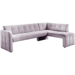Eckbank exxpo - SOFA FASHION "Barista, bequem und elegant, hohe Bodenfreiheit", rosa (powder rose), B:245cm H:83cm T:159cm, Sitzb&auml;nke, Eckbank, Eckbank Barista bequem und elegant, hochwertige Detailverarbeitung