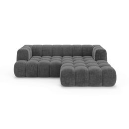 Ecksofa HOMSY BY ANA JOHNSON "XL BOUBELLE L-Form extra tief, Design-Sofa, Bubble-Optik, Breite 247cm", anthrazit, B:247cm H:75cm T:191cm, 100% Polyester, Sofas, Ecksofa, hoher Sitzkomfort dank Wellenunterfederung, modern, mit Steppung