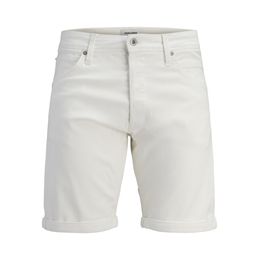 Jack & Jones Bermudas JACK & JONES "JJIRICK JJFOX SHORTS AKM 340", Damen, Gr. XS, N-Gr, wei&szlig;, Web, Obermaterial: 76% Baumwolle, 22% Polyester, 2% Elasthan, unifarben, regular fit knielang, Hosen Bermudas
