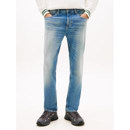 Slim-fit-Jeans Tommy Jeans "AUSTIN SLIM TAPERED", Damen, Gr. 32, L&auml;nge 34, denim medium, Denim/Jeans, Obermaterial: 94% Baumwolle, 4% Elastomultiester, 2% sonstige Fasern, unifarben, slim fit lang, Jeans Slim-fit-Jeans, mit Whisker-Effekt