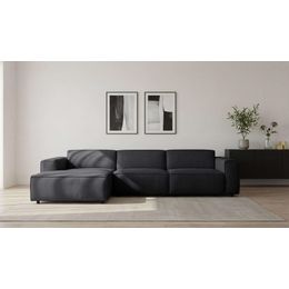 Ecksofa OTTO HOME "Jorrena, extra weicher Chenille-Stoff", dunkelgrau, B:316cm H:73cm T:166cm, 100% Polyester, Sofas, Ecksofa, L-Form, 3 Komfortstufen, Breite 316 cm, mit Wellenunterfederung