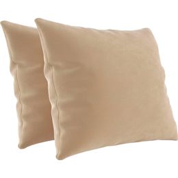 Sofakissen Home Affaire "Viva", braun (macciato), B:50cm H:50cm T:8cm, 100% Polyester, Polsterauflagen, Sofakissen, 2er Kissen-Set wahlweise in zwei Gr&ouml;&szlig;en