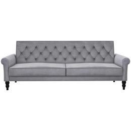 Schlafsofa DOREL HOME "Tyne", grau (hellgrau), B:222cm H:82cm T:83cm, 100% Polyester, Sofas, Schlafsofa
