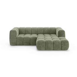 Ecksofa HOMSY BY ANA JOHNSON "BOUBELLE L-Form, Design-Sofa mit Steppung, Bubble-Optik, Breite 247 cm", gr&uuml;n, B:247cm H:75cm T:156cm, 100% Polyester, Sofas, Ecksofa, hoher Sitzkomfort dank Wellenunterfederung, gem&uuml;tlich und modern