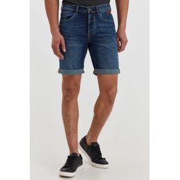 Jeansshorts Blend "BHMartels", Damen, Gr. M, US-Gr&ouml;&szlig;en, blau (denim dunkelblau), Web, 98% Baumwolle, 2% Elasthan, unifarben, Basic, regular fit kurz, Jeans Jeansshorts, Stilvolle 5-Pocket-Jeansshorts mit Used Look Effekt