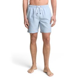 Badeshorts Tom Tailor Denim, Gr. L, N-Gr, smart light blau, Web, Polyester, unifarben, Badehosen Badeshorts, Schwimmshorts mit Eingrifftaschen und Gummibund