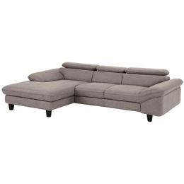 Ecksofa Home Affaire "Pilot L-Form", mud, B:268cm H:73cm T:108cm, 100% Polyester, Feinstruktur 75000 Scheuertouren, Struktur 35000 Scheuertouren, Microfaser 40000, Sofas, Ecksofa, mit Kopfteilverstellung, wahlweise mit Bettfunktion & Bettkasten