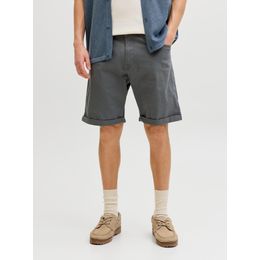 Jack & Jones Shorts JACK & JONES "JPSTRICK DYLAN ORIGINAL SHORTS", Damen, Gr. S, N-Gr, castlerock, Web, Obermaterial: 98% Baumwolle, 2% Elasthan, unifarben, regular fit knielang, Hosen Shorts