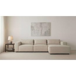 Ecksofa OTTO HOME "Jorrena, extra weicher Chenille-Stoff", beige, B:316cm H:73cm T:166cm, 100% Polyester, Sofas, Ecksofa, L-Form, 3 Komfortstufen, Breite 316 cm, mit Wellenunterfederung