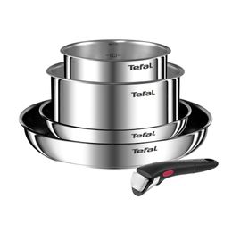 Topf-Set Tefal "Ingenio Emotion", edelstahlfarben, B:33,1cm H:14,8cm L:33,1cm, T&ouml;pfe, Topf-Set, abnehmbarer Griff, Antihaftversiegelung, Thermo-Signal, Induktion