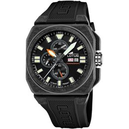 Chronograph Lotus, schwarz, Armbanduhren, Damen, Chronograph, Quarzuhr, Armbanduhr, Herrenuhr, Kautschukband, Datum, Stoppfunktion
