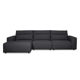 Ecksofa OTTO HOME "Jorrena, extra weicher Chenille-Stoff", dunkelgrau, B:316cm H:86cm T:166cm, 100% Polyester, Sofas, Ecksofa, L-Form, 3 Komfortstufen, Breite 316 cm, mit Wellenunterfederung