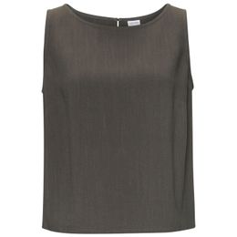 Blusentop Lascana, Damen, Gr. 36, gr&uuml;n (khaki), Web, Obermaterial: 85% Viskose, 15% Leinen, unifarben, figurumspielend h&uuml;ftlang, Rundhals, Blusen Blusentop, mit Leinenanteil, kurz geschnittenes Top, Topseller