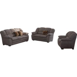 Polstergarnitur COTTA "Casino, Sofa Set, 3-2-1 Sitzer, Wohnzimmer Garnitur", dunkelgrau, H:88cm T:92cm, FSC-zertifizierter Holzwerkstoff, Sitzm&ouml;bel-Sets, Polstergarnitur, Sessel, 2-Sitzer, 2,5-Sitzer, hohe R&uuml;ckenlehne