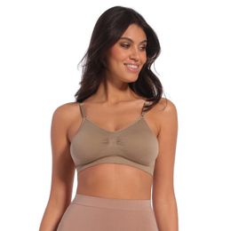 B&uuml;gelloser BH MAGIC BODYFASHION "Comfort Bra", Damen, Gr. L, N-Gr, macchiato, Obermaterial: 89% Polyamid, 11% Elasthan, figurbetont, BHs B&uuml;gelloser BH, bequemer nahtloser und b&uuml;gelloser Tr&auml;ger-BH