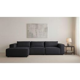 Ecksofa OTTO HOME "Jorrena, extra weicher Chenille-Stoff", dunkelgrau, B:316cm H:73cm T:166cm, 100% Polyester, Sofas, Ecksofa, L-Form, 3 Komfortstufen, Breite 316 cm, mit Wellenunterfederung