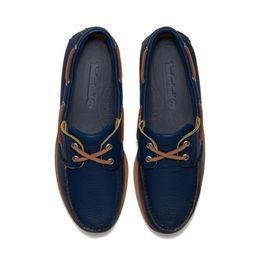 Bootsschuh Timberland "CLASSIC BOAT BOAT SHOE", Herren, Gr. 42, dk blu f grain, Leder, Schuhe Bootsschuh, Classic Bootsschuh aus Timberland Premium Leder
