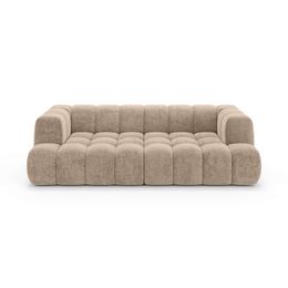 Big-Sofa HOMSY BY ANA JOHNSON "XL BOUBELLE Design-Sofa extra tief, Bubble-Optik, Breite 246 cm", dunkelbeige, B:246cm H:75cm T:135cm, 100% Polyester, Sofas, Big-Sofa, 4-Sitzer mit Wellenunterfederung, gem&uuml;tlich und modern, mit Steppung