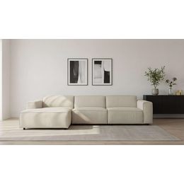 Ecksofa OTTO HOME "Jorrena, extra weicher Chenille-Stoff", beige, B:316cm H:73cm T:166cm, 100% Polyester, Sofas, Ecksofa, L-Form, 3 Komfortstufen, Breite 316 cm, mit Wellenunterfederung