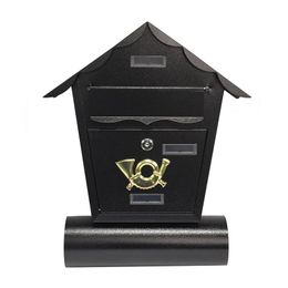 HTI-Living Briefkasten Amin Schwarz mit Zeitungsrolle