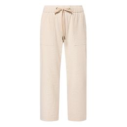 BETTY & CO Relaxhose BETTY & CO "Casual-Hose mit elastischem Bund", Damen, Gr. 36, EURO, grau (taupe, cream), Obermaterial: 49% Baumwolle CO. 47% Polyester PES. 4% Elasthan EL., Hosen Relaxhose