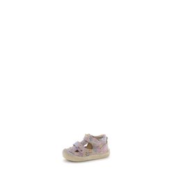 Lauflernschuh Naturino, Baby, Gr. 25, rosa, beige, Veloursleder, gebl&uuml;mt, Schuhe Lauflernschuh, Babyschuh mit Print, Gr&ouml;&szlig;enschablone zum Download
