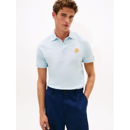 Poloshirt Tommy Hilfiger "TH SCRIPT REGULAR", Herren, Gr. XL, keepsake blau, Piqu&eacute;, Obermaterial: 100% Baumwolle, regular fit normal, Rippb&uuml;ndchen, Shirts Poloshirt, aus Piqu&eacute; mit Logo
