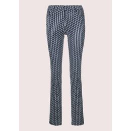 Madeleine Mode Stoffhose MADELEINE "Hose Five-Pocket-Hose", Damen, Gr. 38, N-Gr, blau (marine, wollwei&szlig;, stahlblau), Obermaterial: 67% Baumwolle CO. 29% Polyester PES. 4% Elasthan EL., Hosen Stoffhose