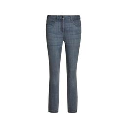 7/8-Hose GOLDNER "Kurzgr&ouml;&szlig;e Verk&uuml;rzte Jeanshose ANNA", Damen, Gr. 24, K-Gr, grau (hellgrau), Obermaterial: 97% Baumwolle CO. 3% Elasthan EL., Hosen 7/8-Hose