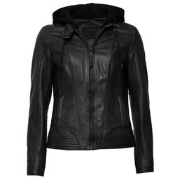 Lederjacke Mustang "Lederjacke 31022243", Damen, Gr. M, schwarz, Obermaterial: 100% Lammleder LEL. Futter: 100% Baumwolle CO., Jacken Lederjacke