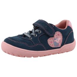 Barfu&szlig;schuh Lurchi "Jany, Barefoot", M&auml;dchen, Gr. 32, bunt (dunkelblau, rosa), Lederimitat, Textil, Veloursleder, kontrastfarbene Details, Schuhe Barfu&szlig;schuh, Kinderschuh, Schlupfschuh, Halbschuh, Gr&ouml;&szlig;enschablone zum Download