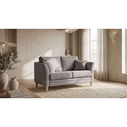 2-Sitzer Home Affaire "Arellano, Breite 155 cm", latte, B:155cm H:87cm T:86cm, Sofas, 2-Sitzer, klassisches Design, 2 Zierkissen inklusive, Webstoff fein, Chenille