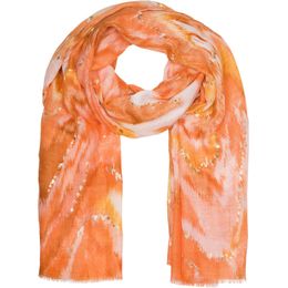 Schal styleBREAKER "Schal Wasserfall Farbverlauf Metallic Details", Damen, orange (orange, gelb), Obermaterial: 50% Viskose CV. 50% Baumwolle CO., Modisch, Modet&uuml;cher Schal