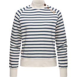 Langarmshirt Ragwear "Sweatshirt Majjorka", Damen, Gr. 4XL, wei&szlig; (sanftes wei&szlig;), Obermaterial: 85% Baumwolle CO. 15% Polyester PES., Shirts Langarmshirt