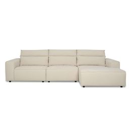 Ecksofa OTTO HOME "Jorrena, extra weicher Chenille-Stoff", beige, B:316cm H:86cm T:166cm, 100% Polyester, Sofas, Ecksofa, L-Form, 3 Komfortstufen, Breite 316 cm, mit Wellenunterfederung
