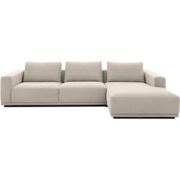 Ecksofa Musterring "JustB PM200, mit Holzrahmen in schwarz", nature, B:316cm H:78cm T:166cm, 94% Polyester, 6% Nylon, Sofas, Ecksofa, Anreihsofa links & Longchair rechts, mit Armlehnen, inkl. R&uuml;ckenkissen