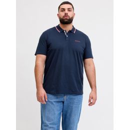 Jack & Jones PlusSize Poloshirt "JJBLAZE POLO SS PLS", Herren, Gr. 4XL, navy blazer, Jersey, Obermaterial: 60% Baumwolle, 40% Polyester, JACK & JONES PLUSSIZE, unifarben, regular fit, Shirts Poloshirt