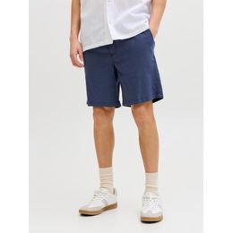 Jack & Jones Jogginghose JACK & JONES "JPSTJAIDEN BREEZE JOGGER SHORT", Damen, Gr. XS, N-Gr, sky captain detail:solid, Web, Obermaterial: 81% Baumwolle, 15% Leinen, 4% Elasthan, unifarben, regular fit kniefrei, Hosen Jogginghose