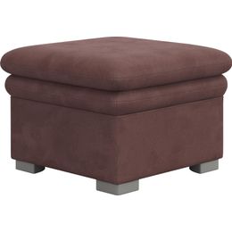 Hocker COTTA "Leandra", braun, B:65cm H:46cm T:65cm, NaturLEDER: Bitte beachten Sie, dass Lederbez&uuml;ge mehr N&auml;hte aufweisen als Stoffbez&uuml;ge.;Kunstleder Softlux;NaturLEDER (echtes Rindsleder) im Sitz. Korpus in passendem Kunstleder Softlux bezogen;Luxus-Microfaser (100% Polyester), Hocker, Hocker, Polstergarnitur, auch als Set erh&auml;ltlich