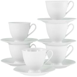 Tasse Creatable "Valencia Wei&szlig;, Kaffeeset, 12-tlg.", wei&szlig;, 12 Stk., Porzellan, Trinkgef&auml;&szlig;e, Tasse, Elegant, Boho Chic