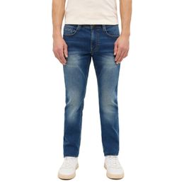 Slim-fit-Jeans Mustang "Herren Style Oregon Slim K", Herren, Gr. 36, L&auml;nge 30, blau (773 mittelblau), Denim/Jeans, 89% Baumwolle, 9% Polyester, 2% Elasthan, unifarben, slim fit, Jeans Slim-fit-Jeans