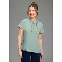 Shirtbluse Kangaroos, Damen, Gr. 48, salbei, Single Jersey, Obermaterial: 100% Viskose. Obermaterial R&uuml;ckenteil: 95% Viskose, 5% Elasthan, figurumspielend h&uuml;ftlang, angeschnitten abgesteppte Kante, Blusen Shirtbluse, figurumspielendes Blusentop, mit angeschnittenen &Auml;rmeln